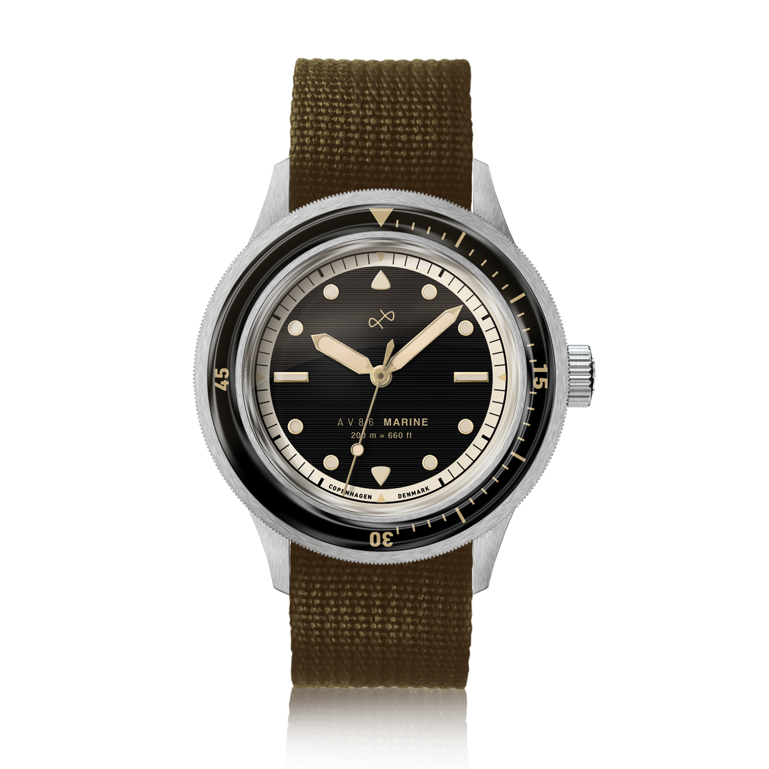 1956 Marine, Steel / Black Gilt | Free engraving | AV86